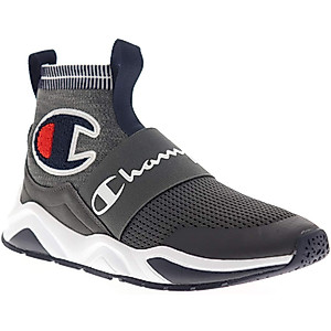 Champion Men's Rally Pro Big C Knit Sock Top Sneaker (11 M US, Granite Heather)