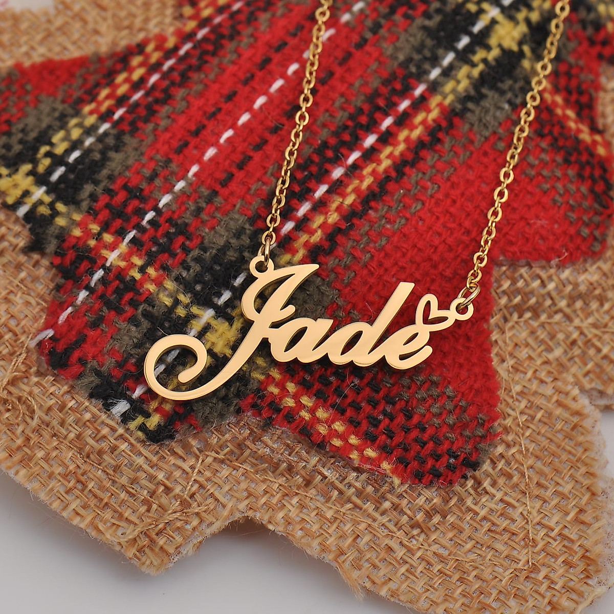 HUAN XUN Logan Name Necklaces for Women Custom Name Necklaces Gold Nameplate Pendant Jewelry Gift for Christmas