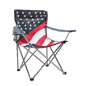 WFS Camping Quad Chair, Red/White/Blue