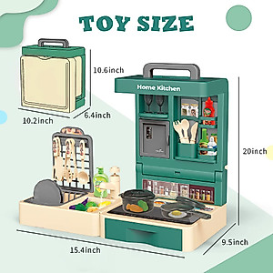 Aikitub Kitchen Play Set for Kids - 49PCS Pretend Cooking Playset Accessories with Pot and Pan,Dish Rack,Play Sink,Pretend Play Food Toys with Baby&Toddler-Educational Gift for 3 4 5 6 Ages Girls&Boys