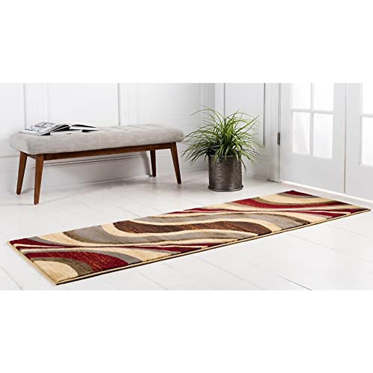 Unique Loom Barista Collection Area Rug - Ngada (2' 2" x 6' 1" Runner, Beige/ Red)