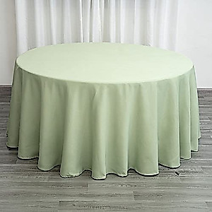 Balsa Circle 132 inch Sage Green Round Polyester Tablecloth Fabric Table Cover Linens - for Wedding Party Banquet Reception Events Kitchen Dining