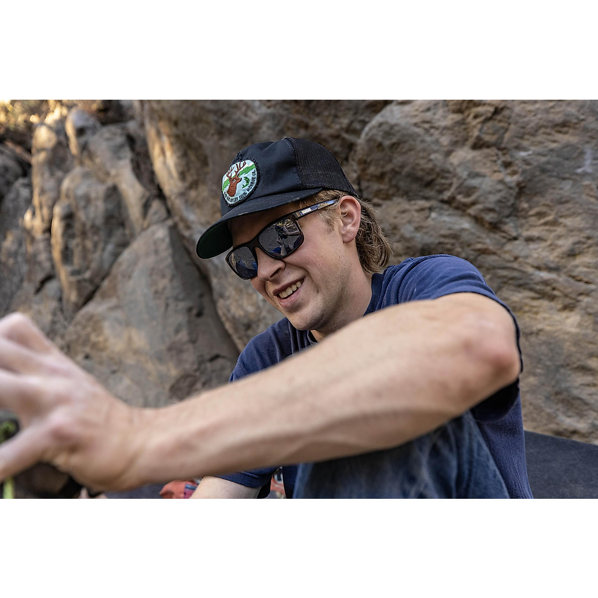 Suncloud Respek Polarized Sunglasses – 100% UV Protection – Comfortable Fit, Trendy Design – for Men & Women – Black + Polarized Blue Mirror Lenses