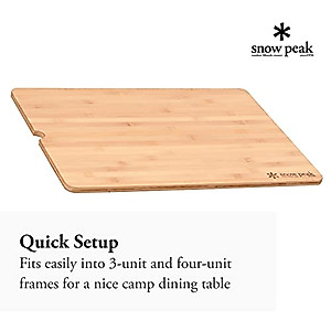 Snow Peak Iron Grill Bamboo Wood Table, Long
