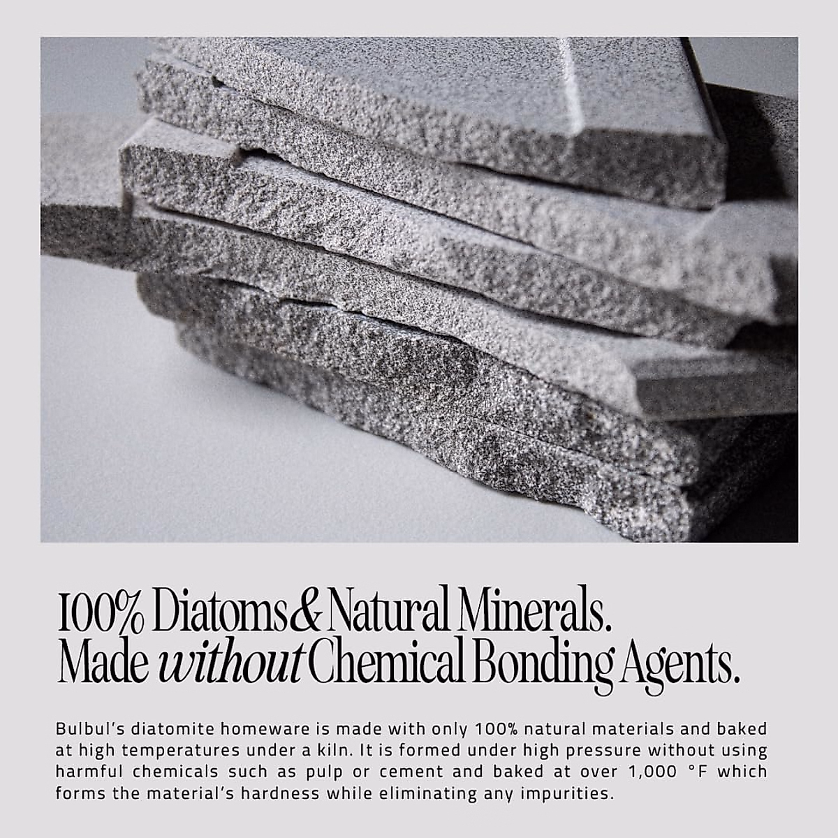 Bulbul® Premium Diatomite Fast Drying Holder (S), Hyper Absorbing Ceramic Sink Organiser for Toothbrush & Utensil Holder, for Toilet & Kitchen, Gray, Small Size