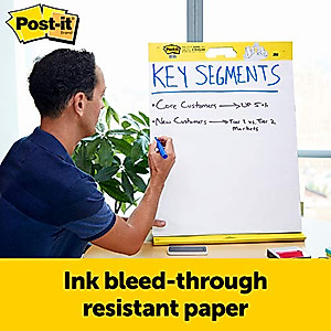 Post-it Super Sticky Portable Tabletop Easel Pad w/Dry Erase Panel, Great for Virtual Teachers and Students, 20x23 Inches, 20 Sheets/Pad, 2 Pads, Built-in Stand (563DE VAD 2PK) , White