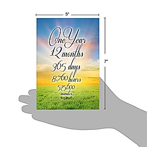 NobleWorks - 1 Year Recovery Anniversary Card (5 x 7 Inch) with Envelope - Encouragement Milestone Birthday Notecard, AA Recognition Stationery - Year Time Count 1 C9083AAG
