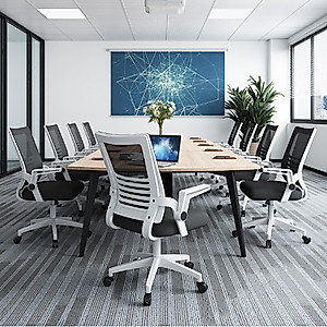 XUEGW Home Office Chair Ergonomic Desk Chair Mesh Computer Chair with Lumbar Support Armrest，Reclining Office Chair Swivel Chair with Flip-up Arms