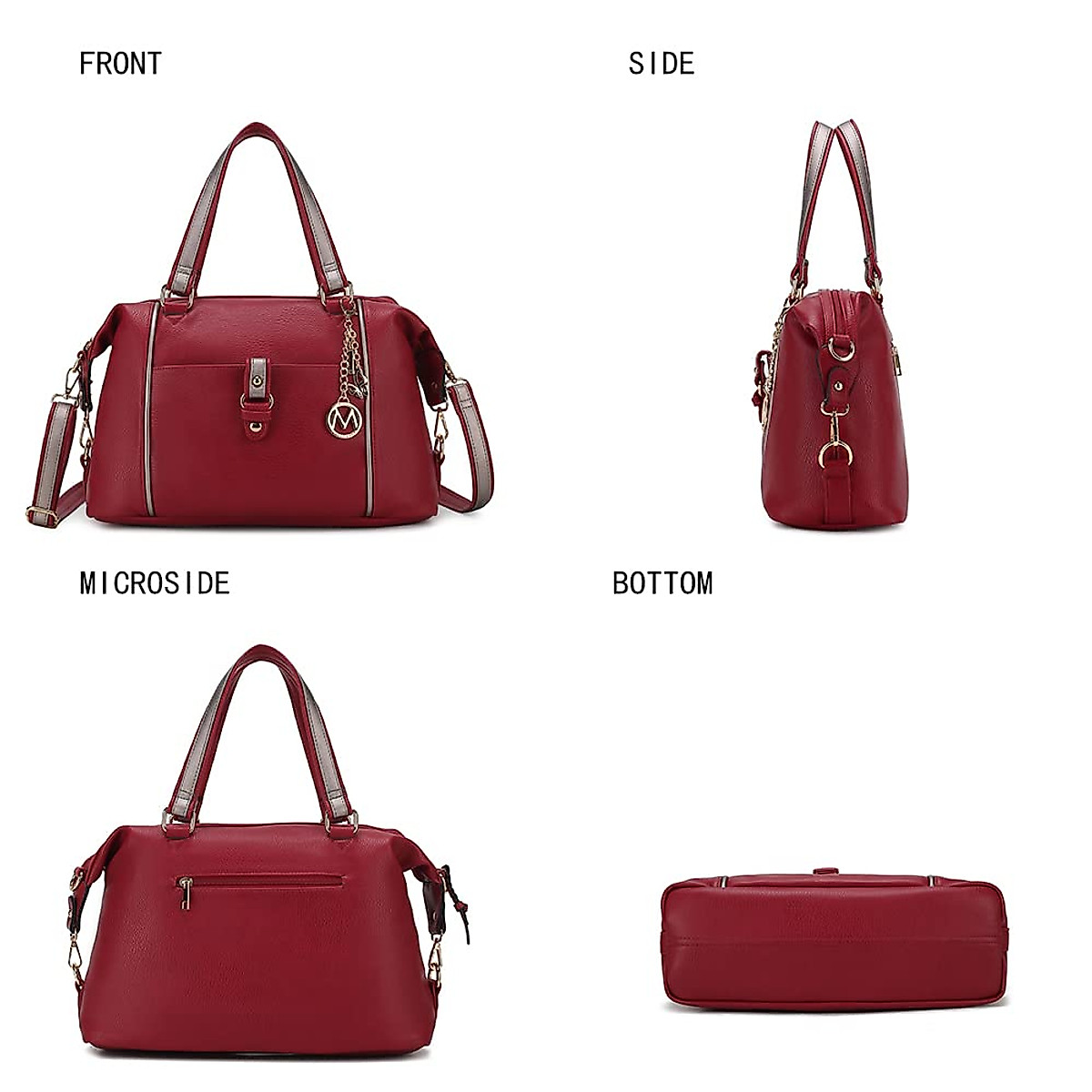 MKF Collection Lightweight Satchel Travel Bag for women, Vegan Leather Large Shoulder Handbag Purse