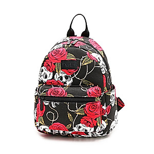 Fvstar Skull Girls Backpack Purse Mini Teens School Satchel Cute Lightweight Women Travel Backpack Casual Outdoor Rucksack Daypack for Halloween Thanksgiving Christmas New Year Birthday Gifts
