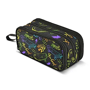 J JOYSAY Skateboard Street Pencil Case Large Big Capacity Pencil Bag for Girls Boys Pencil Bag Stationery Organizer for College Students School Office