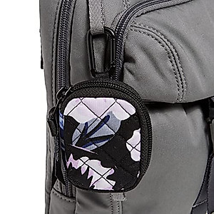 Vera Bradley Women's Cotton Bag Charm for Airpods, Plum Pansies, One Size