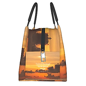 MANQINF Jesus Lunch Bag Bible Verse Lunch Box Large Capacity Cross Insulated Lunch Box Tote Reusable Lunch Box