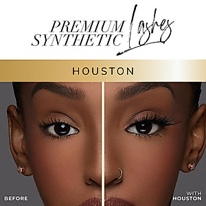 Lilly Lashes Premium Synthetic Lashes Houston | Fake Eyelashes Natural Look | Bold Full Bodied Look Max Volume Lash | False Lashes | Vegan Strip Lash | Reusable Up to 10 Wears | 17mm