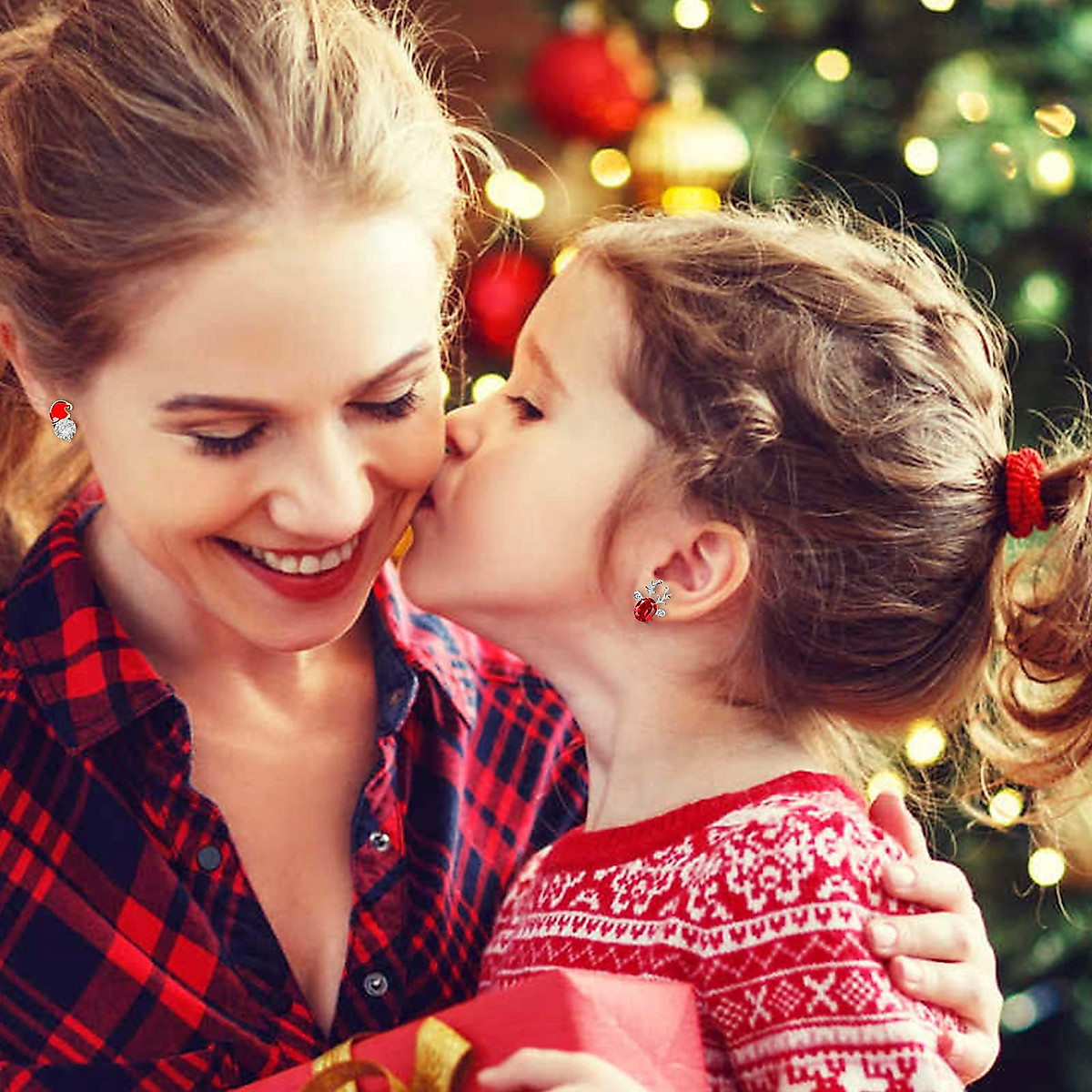 Christmas Bow Earrings for Women Xmas Red Pearl Bow Earrings Sparkling Rhinestones Bow Dangle Earrings Christmas Earrings for Women Teen Girl Christmas Gifts 2023