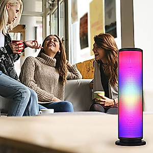 Aduro LED Wireless Speaker with Pulsating Lights, Wireless Color Changing Portable Outdoor Party Tower Speaker Universal, Black