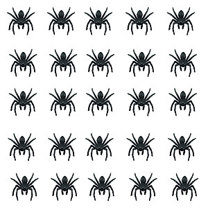 SaktopDeco 50 PCS Mini Plastic Spiders Small Fake Spiders Scary Realistic Spiders for Halloween Prank Props Decorations