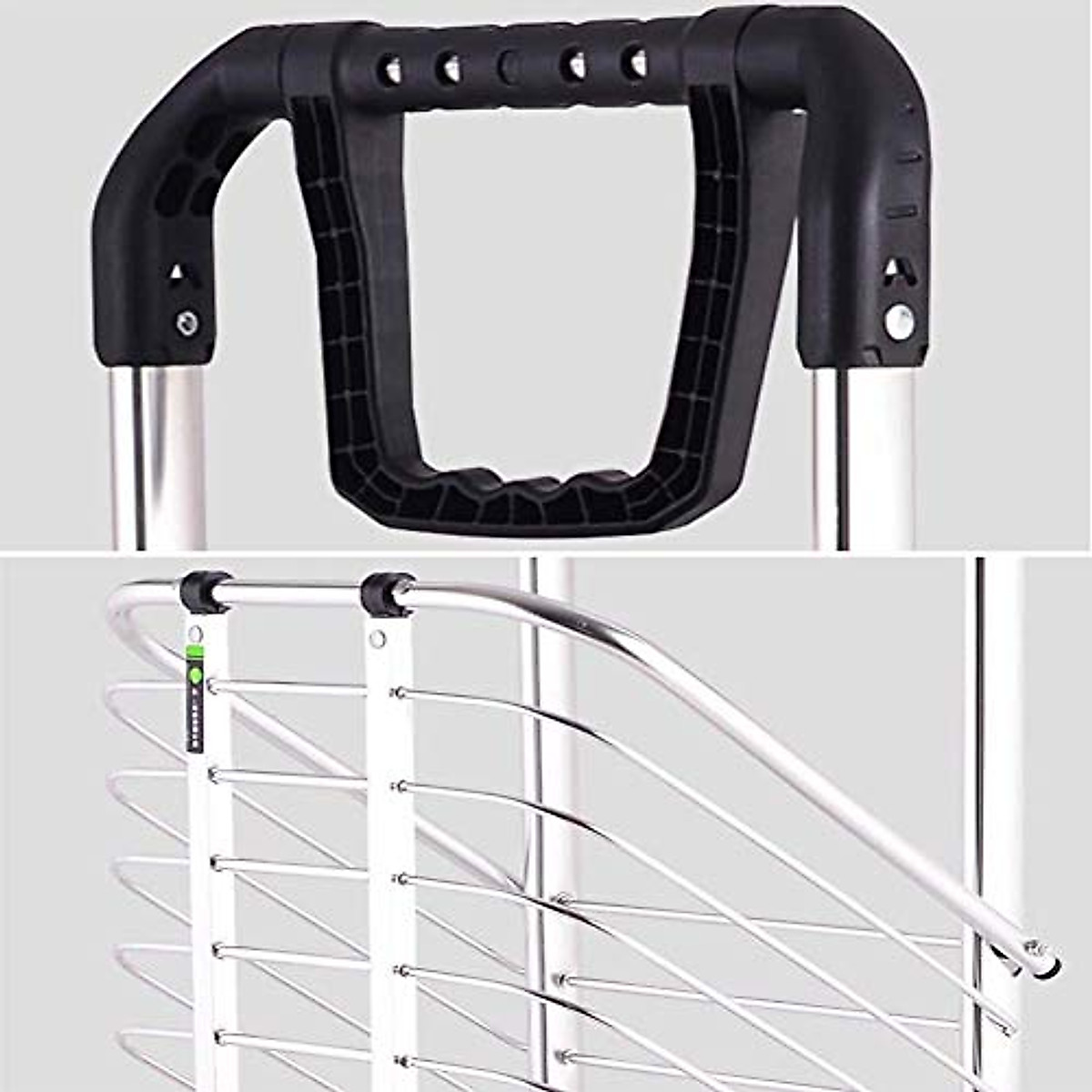 YGCBL Multifunction Portable Hand Trucks,Trolleyshopping Trolley Foldable Dual Use Aluminum Alloy Climbing Shopping Cart 8 Rounds Crystal Wheel, Load 35 Kg, 2 Styles,Blue-B