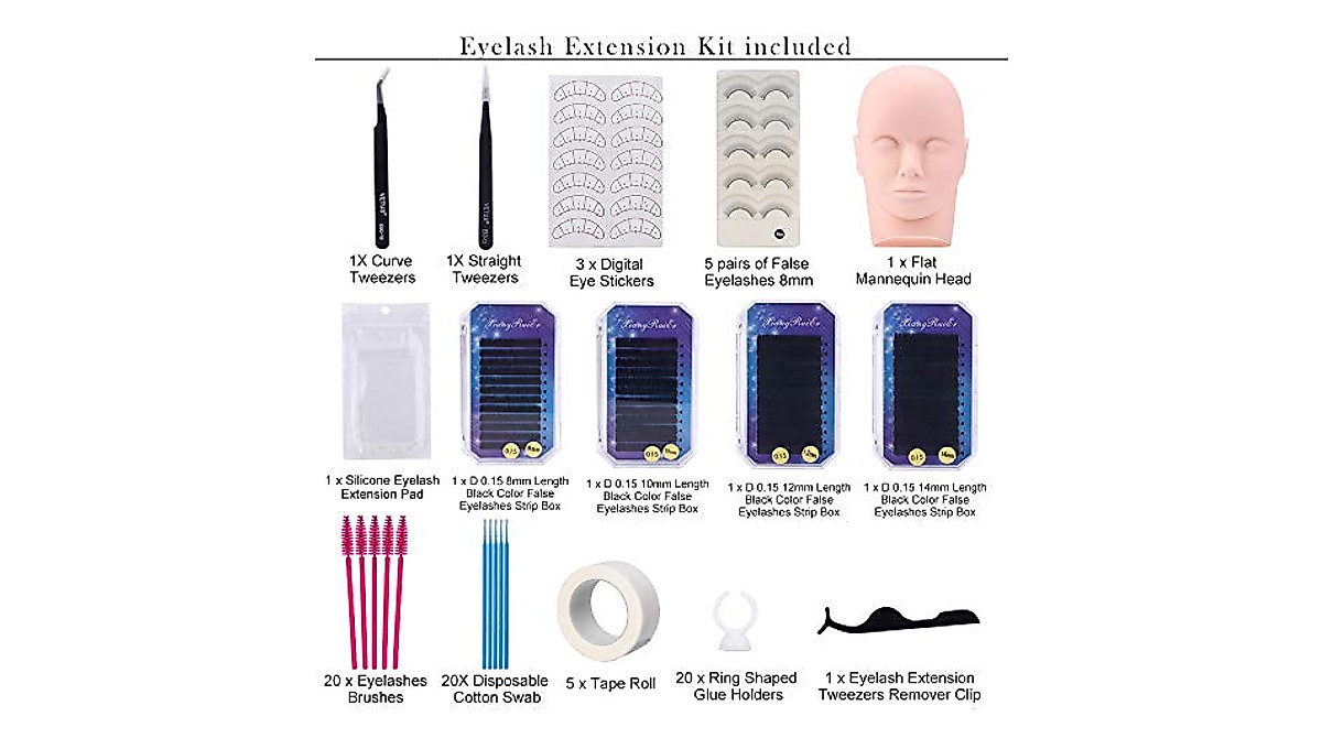 False Eyelashes Extension Practice Exercise Set, TopDirect Flat ...