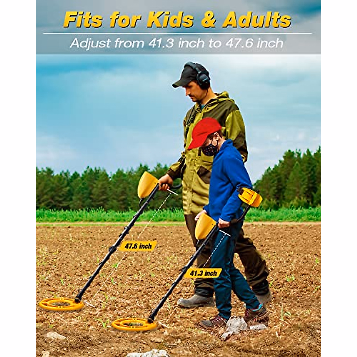 RM RICOMAX Metal Detectors for Adults - Professional Gold Detector for Treasure Hunt, IP68 Waterproof 10" Search Coil, Higher Accuracy with Stong Modes, Adjustable LCD Display with Headphones