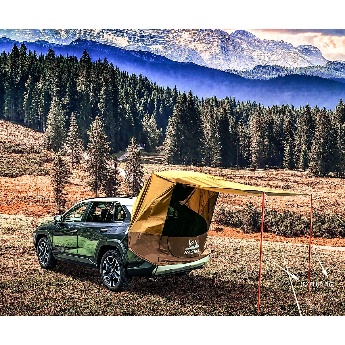 Hasika Camping Tent 2 Person Sun Shade Privacy Shelter Easy Set Up 120 Seconds Waterproof 3000MM UPF 50+ Yellow (Small)