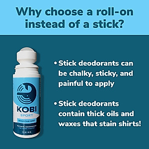 Kobi Deodorant for Teens, Kids, Boys, Girls - Natural, Aluminum-Free, Hypoallergenic, Sport Strength - Mountain Mint