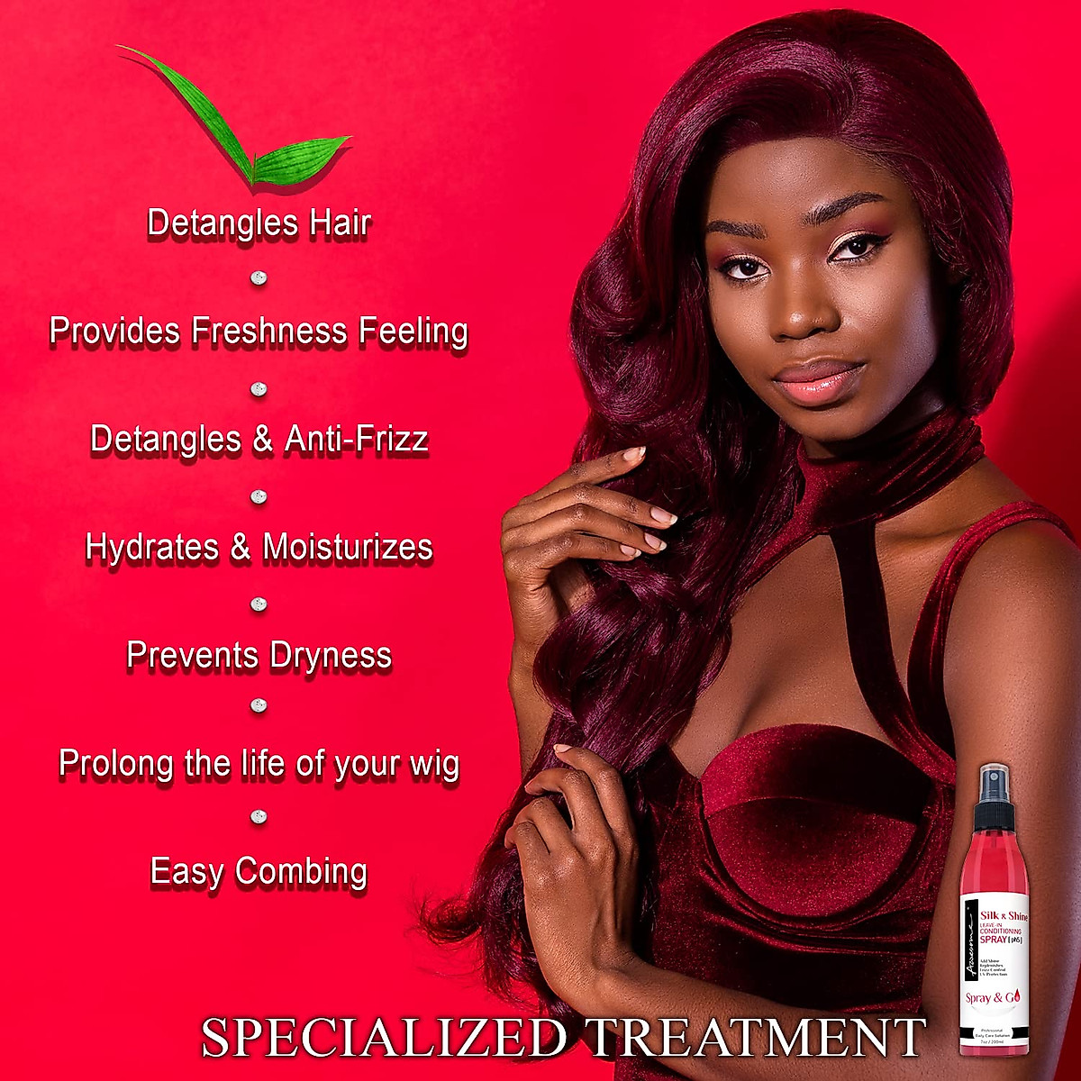 Awesome Silk & Shine Leave in Conditioner Spray, pH5, Detangles & Replenishes, Leaves Excellent Scent, Anti-Frizz, Provides Extra Moisture & Freshness Feeling, UV Protection, 7 fl oz