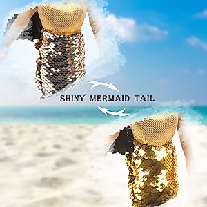 Linzy Toys, Kristal Mermaid with Reversible Sequin Tail, Soft Plush Mermaid Doll, Gold, 18" Mermaid Toys for Little Girls, Sirenas para ninas, Sirenas Plush (89001-2)