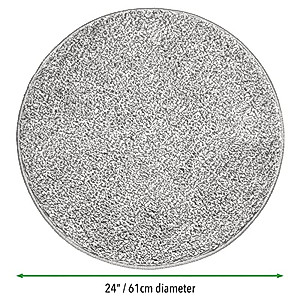 mDesign Soft Microfiber Polyester Non-Slip Round Spa Mat/Runner, Plush Water Absorbent Accent Rug for Bathroom Vanity, Bathtub/Shower, Machine Washable - 24" Diameter - Heather Gray
