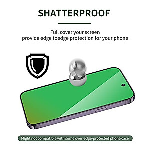 Eliphelet 2 Pack for iPhone 14 Pro Max Privacy Screen Protector Tempered Glass for iPhone14 ProMax 6.7inch Gradient Green Anti Spy Anti Blue Light Full Coverage Easy Installation Bubble Free