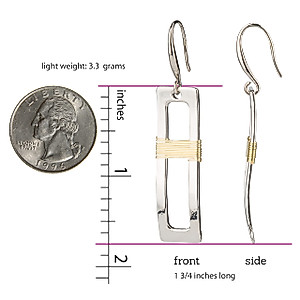 SPUNKYsoul Handmade Gold and Silver Wire Wrapped Earrings for Women (3 Piece Set Silver with Gold Wire)