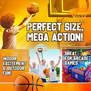 Bedwina Mini Basketball - 7 Inch, Size 3 (Pack of 4) - Mini Hoop Outdoor Set & Indoor for Small Basketball Hoops & Pool Parties - Kids Sports Party Favors