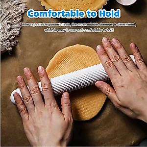 Tinkeep Plastic Rolling Pin for Baking Dough Roller Pin Nonstick Kitchen Rolling Pin for Cake Bread Pizza Dishwasher Safe Floating Point Design 14.5-Inch,9.8-Inch(2 Pack)
