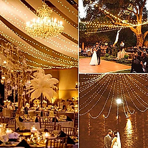 BHCLIGHT Solar String Lights Outdoor, 2-Pack 80FT 200 LED Solar Outdoor Lights, Waterproof Copper Wire 8 Modes Solar Fairy Lights for Garden Patio Tree Christmas Party Wedding (Warm White)