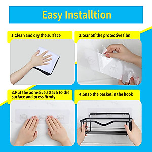 BABYLION1 Black Shower Caddy – 2 Pack, Bathroom Shower Organizer – Rustproof 304 Stainless Steel, Wall Mounted Adhesive Bathroom Shelf for Inside Shower