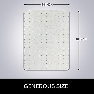 Azadx Clear Office Chair Mat for Low, Standard and No Pile Carpeted Floors, Plastic Computer Desk Chair Mat on Carpet for Easy Rolling, Durable Carpet Protector Mat (36 x 48'' Rectangle)