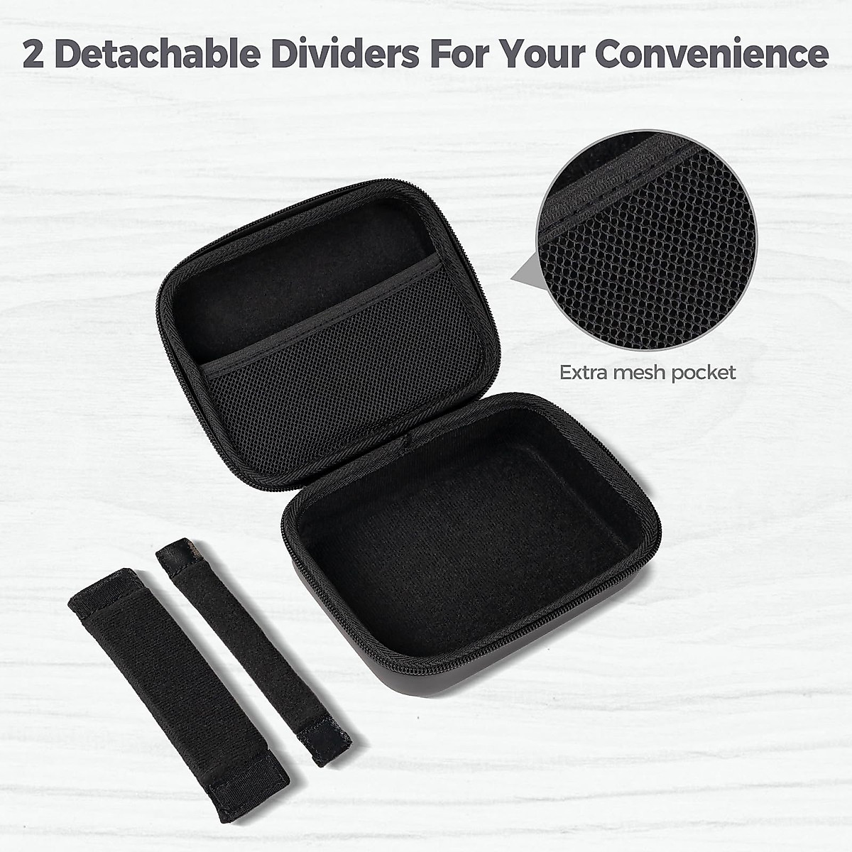 ProCase Trading Card Carrying Case, Playing Card Holder Organizer Fits Up to 400 Cards, Cards Storage Box with 2 Removable Dividers and Hand Strap -Black