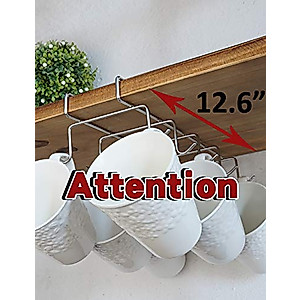 bafvt Coffee Mug Holder - 304 Stainless Steel Cup Rack Under Cabinet, 10Hooks, Fit for The Cabinet 0.8" or Less