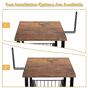 OYEAL Bathroom Floor Storage Cabinet 4 Tier Over The Toilet Storage Holder with Drawers Toilet Paper Holder Stand for Bathroom Laundry Room Entryway Kitchen Pantry, Rustic Brown