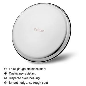Velaze Pizza Pan 12 Inch,4 Pack Stainless Steel Pizza Tray Dishwasher and Microwave Safe,Pizza Container Round Bakeware for Oven Pure Food-Grade, Sturdy and Rust Free
