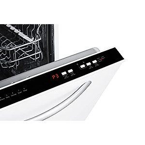 Summit Appliance DW243BADA 24" Wide Built-In Dishwasher, Black, ADA Compliant, Quite Performance, Touch Controls, Digital Display, Top Control Panel, Stainless Steel Interior, 8 Wash Programs