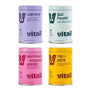 Vitail Skin Health & Seasonal Allergy Dog Chews | Quercetin, Omega-3, Bee Propolis, L-Proline, L-Glycine | Supports Collagen Production, Soothes Itchy Skin & Promotes Skin Health | 90 Soft Chews