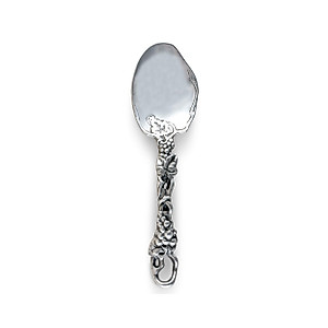 Arthur Court Designs Metal Buffet Serving Spoon in Grape Pattern Sand Casted in Aluminum with Artisan Quality Hand Polished Designer Tarnish-Free 11.5 inch Long