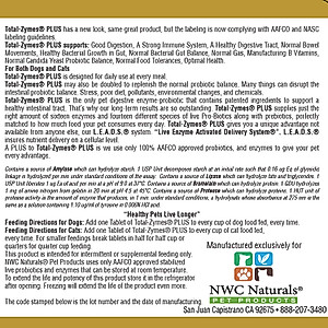 Total-Zymes PLUS Vegetarian Digestive Enzymes for Dogs & Cats, Supports a Healthy Digestive Tract & Immune System, Advanced Probiotics & Prebiotics- 100 Chewable Tablets by NWC Naturals