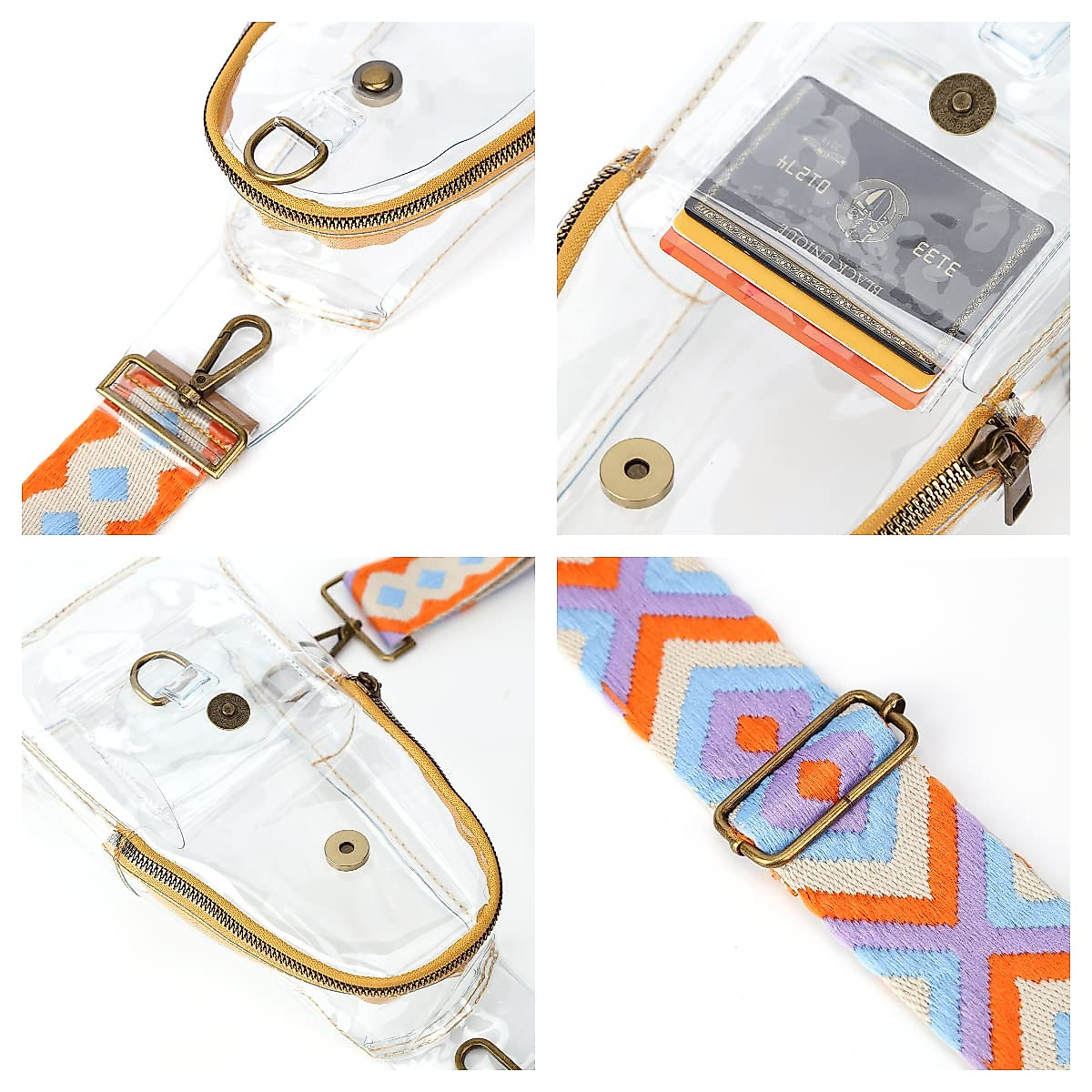 Clear Sling Bag Stadium Approved Crossbody Chest Bags for Women Fanny Pack Small Clear Daypack Shoulder Backpacks