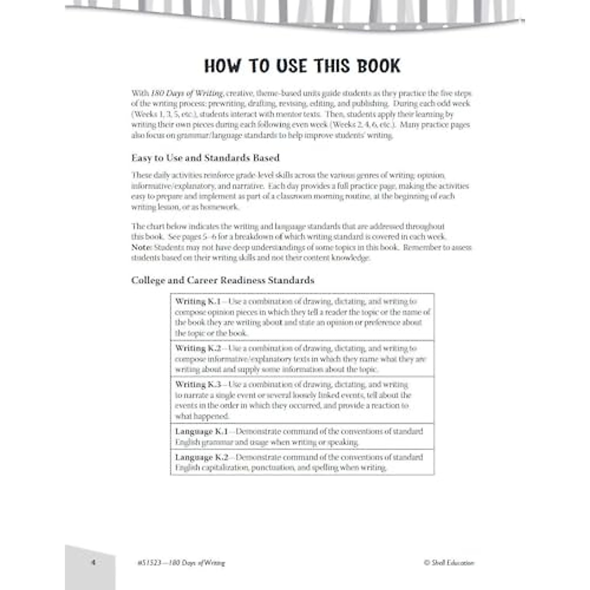 180 Days of Writing for Kindergarten - An Easy-to-Use Kindergarten Writing Workbook to Practice and Improve Writing Skills (180 Days of Practice)