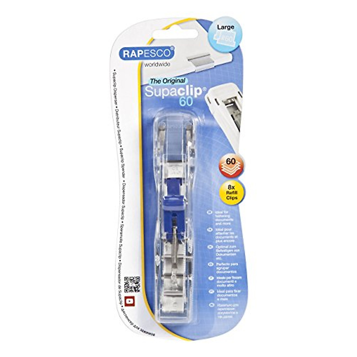 Rapesco Supaclip 60 Dispenser with 8 Clips