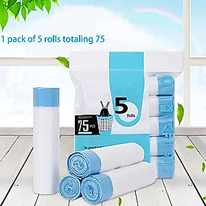 Trash Bag Drawstring Portable Kitchen Garbage Can Liners 3 Gallon White