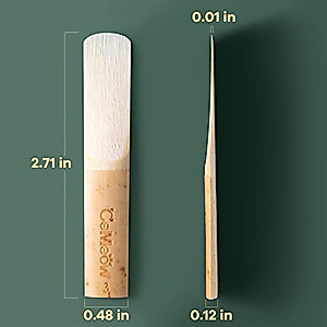 Clarinet Reeds 2.5, CeMeow Traditional Reeds for Clarinet Beginner 10Pack with Plastic Box, Thinner Reed Tip Advanced Cutting Technology for Clarinet Beginner and Player