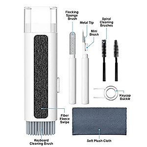 [8 in 1] Cleaner Kit for Airpod,Supfine Cleaning Pen with Brush for Airpods Pro,Multi-Function Cleaner Kit for Earbuds,Earphone,iPod,Keyboard,iPhone,ipad,Laptop(White)